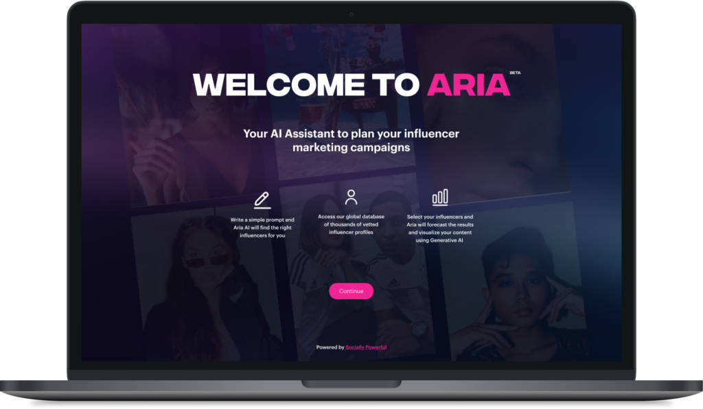 Influencer Marketing Platform Aria. Technology by Socially Powerful